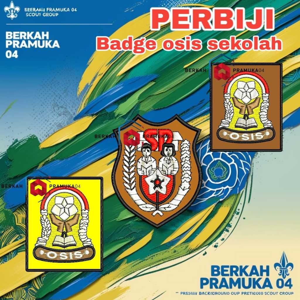 Jual Pacth badge emblem bed bet logo bordir osis sekolah SD SMP SMA ...