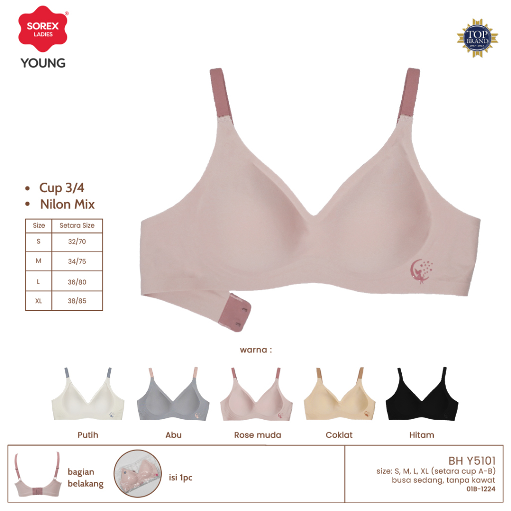 Jual Sorex Young BH Remaja Seamless Busa Sedang Tanpa Kawat Kait 2 ...