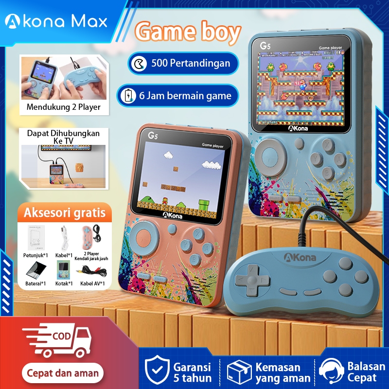 Jual Akona Game Boy Bot Retro 500 in 1 Konsol Game Console 2 Pemain ...
