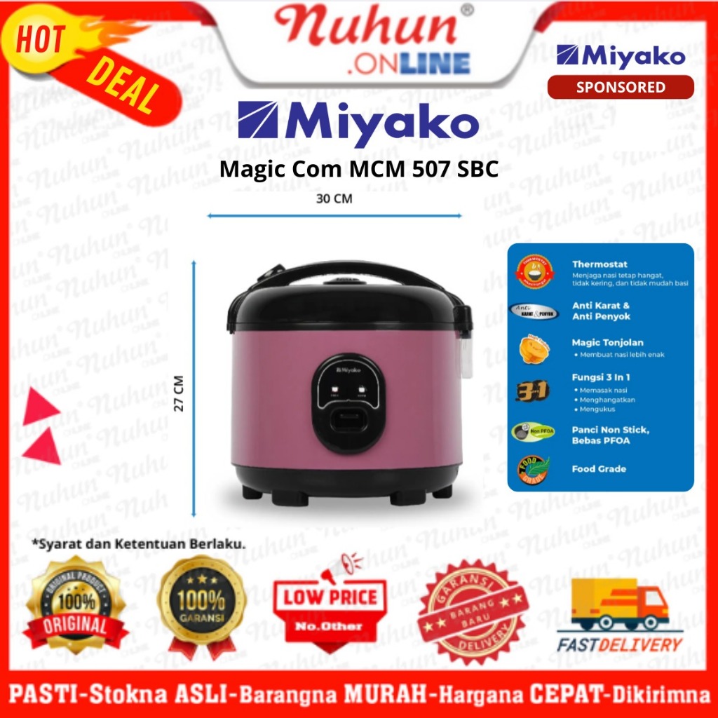 Jual Miyako Rice Cooker MCM 507 SBC 1.8 Liter 3IN1 | Shopee Indonesia