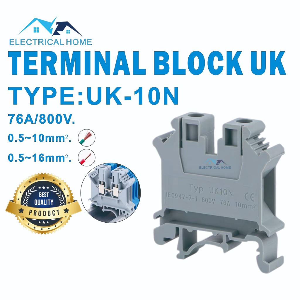Jual Terminal Block Modular UK-10N (0.5~10mm) 800V Din Rail | Shopee Indonesia