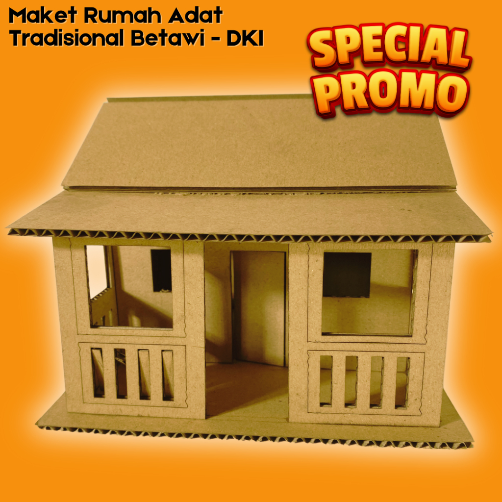 Jual Miniatur Maket Rumah adat betawi dki jakarta maket rumah kardus kebaya Adat Betawi dari ...