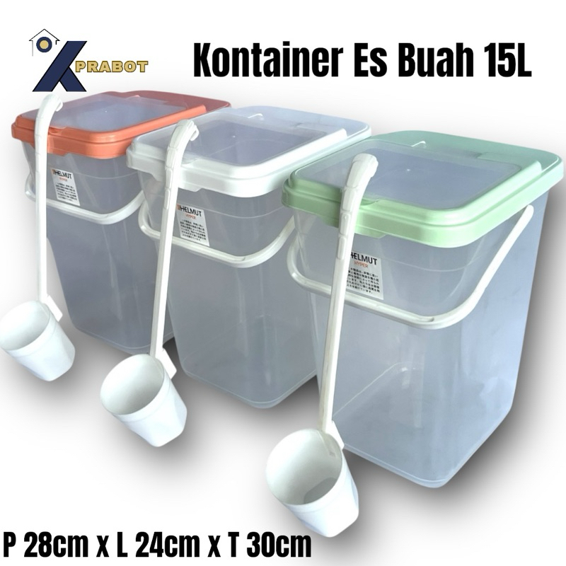 Jual Kontainer es buah 15L Bonus gayung sendok es - Kprabot / Toples es ...