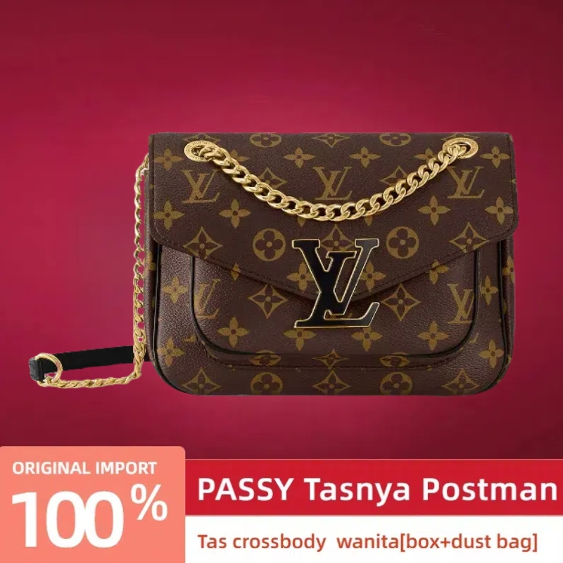 Jual 【100% original】 Louis Vuitton PASSY tasnya Postman Bag One Shoulder Crossbody Bag | Shopee ...