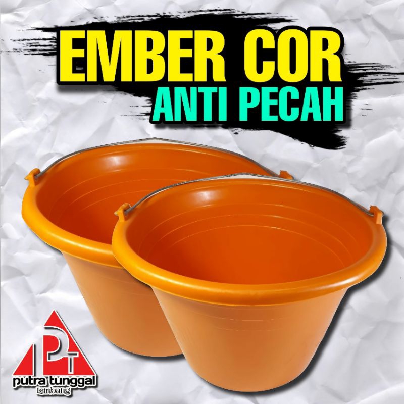 Jual Ember Cor / Air Anti Pecah Kecil Orange | Shopee Indonesia