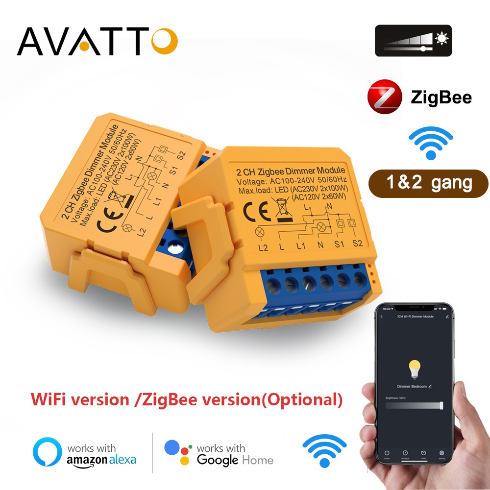 Jual AVATTO Tuya ZigBee Smart Dimmers Switch Module Mini 2 Way Control ...