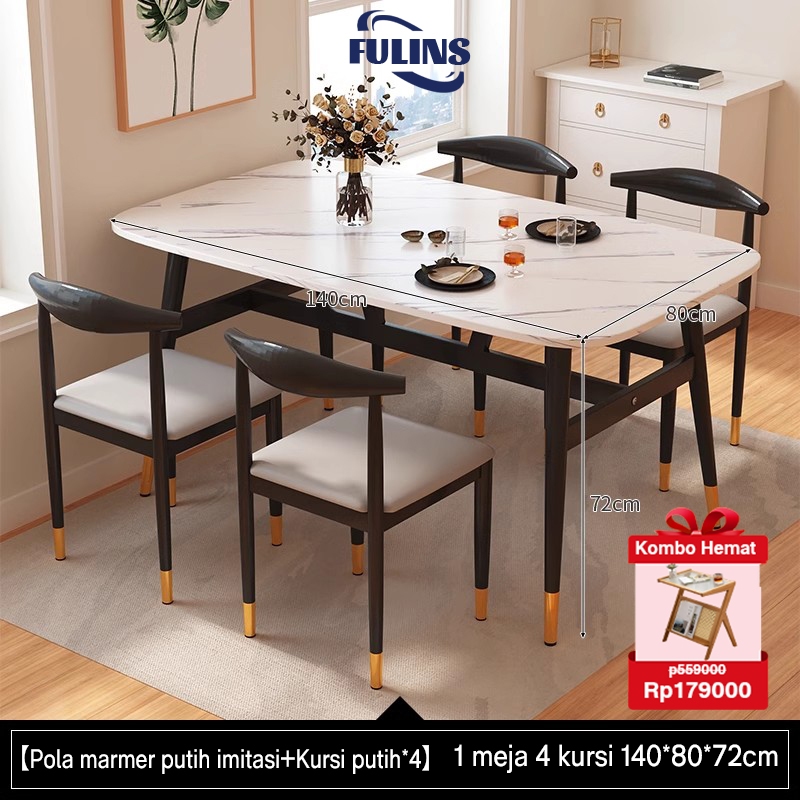 Jual ⭐Garansi&meja makan 4 kursi minimalis moderen⭐Set Meja Makan Kursi PVC berkualitas tinggi ...