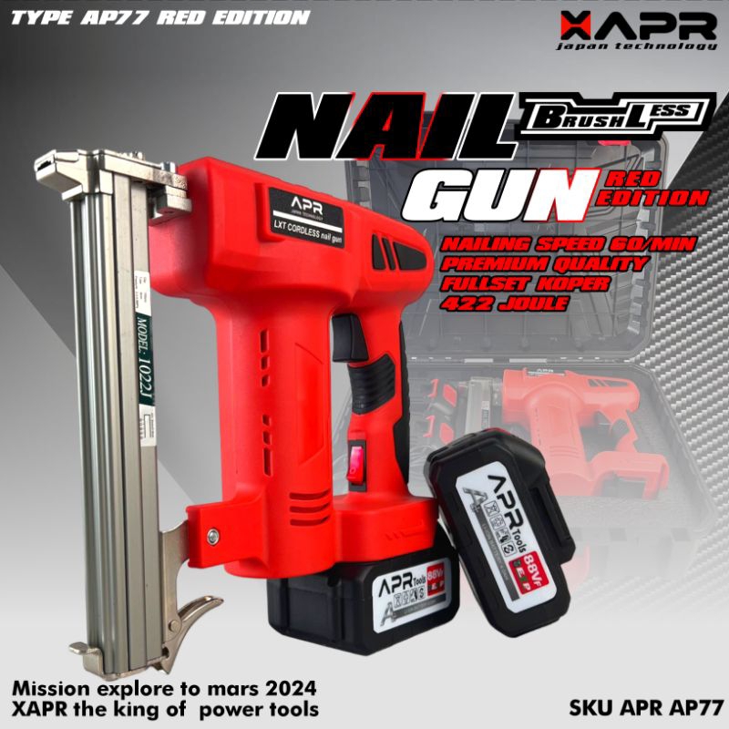 Jual APR Japan Mesin Tembak Paku Nail Gun baterai Cordless garansi ...
