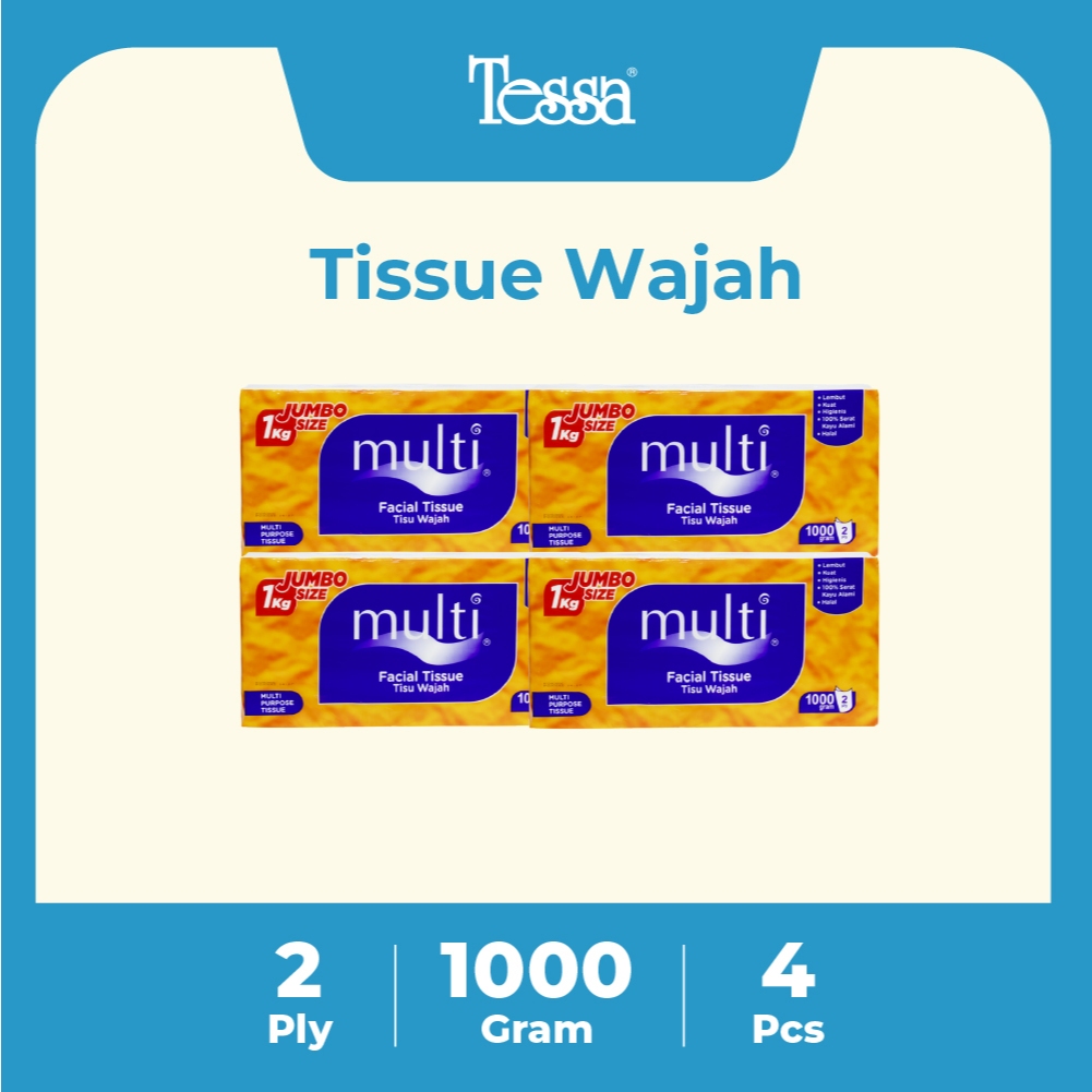 Jual Tessa Multi Facial Tissue 1000 gr 4SET - Tissue Facial Jumbo Size ...