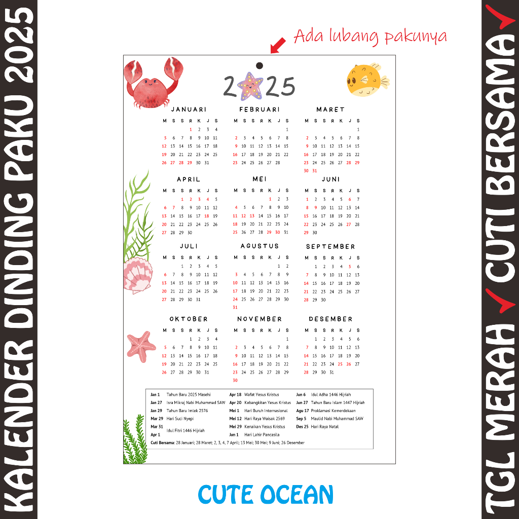 Jual [Ruang Kreatif] | Kalender Dinding Paku - Kalender Dinding ...