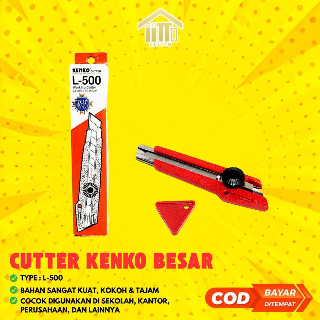 Jual CUTTER KENKO L-500 / KATER KENKO BESAR L-500 / PISAU CUTTER BESAR ...