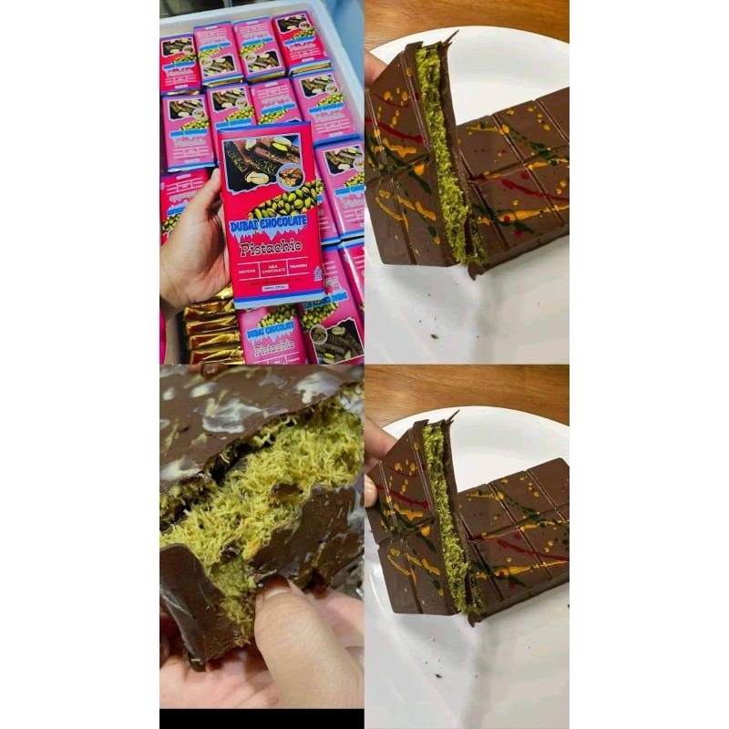 Jual COKLAT DUBAI ASLI Dalamnya pistachio kunafa | Shopee Indonesia