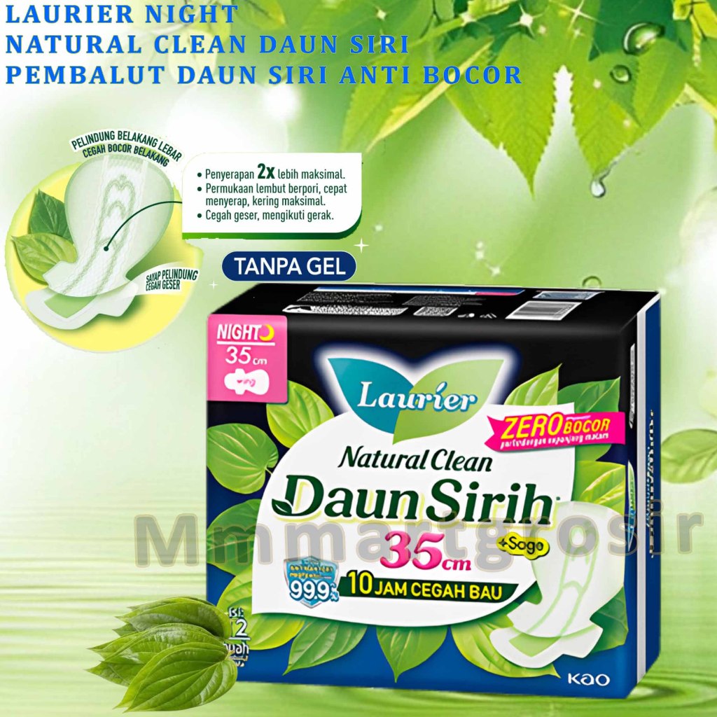 Jual Laurier Natural Clean / Pembalut Night Wing / Pembalut Aroma Daun ...