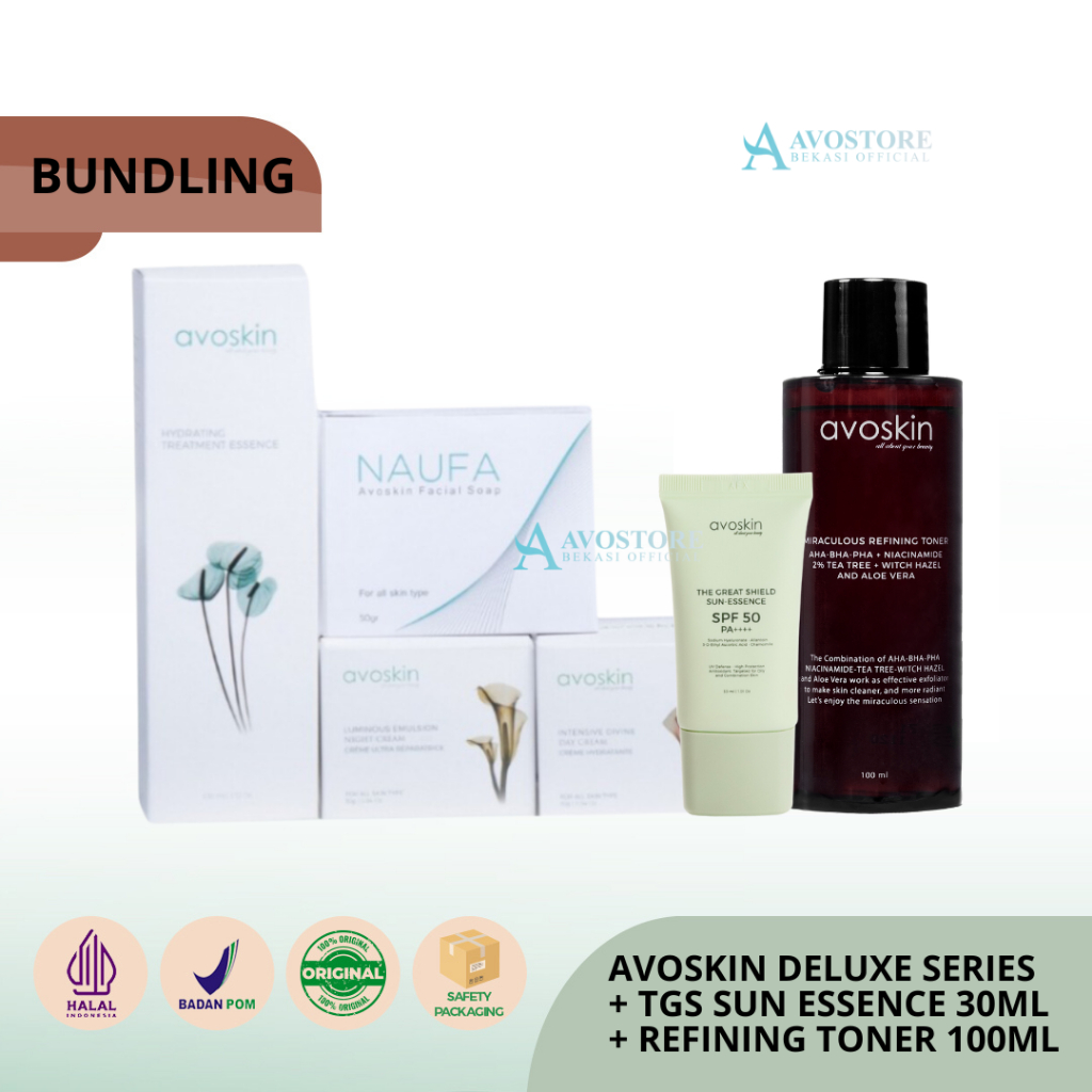 Jual (BUNDLING HEMAT) AVOSKIN Deluxe Series + Refining Toner + TGS 30 ...