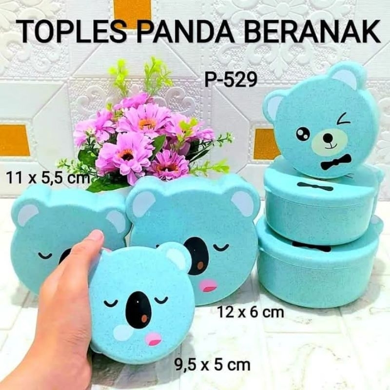 Jual Toples Panda Beranak 3in1 Mini / Tempat Bekal Lucu Animasi Panda ...