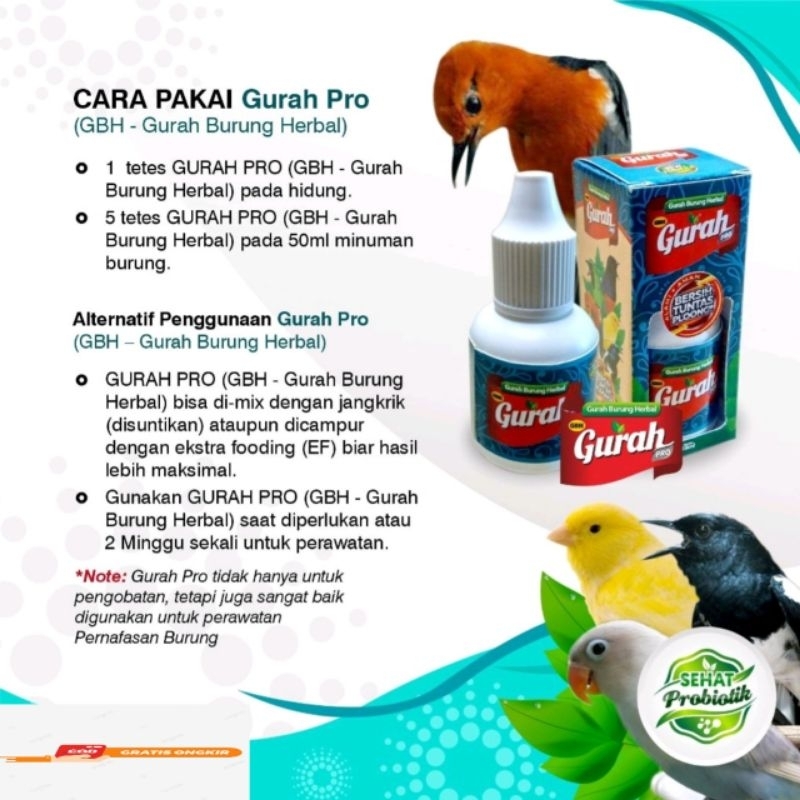 Jual Gurah Pro |Gurah Herbal Burung atasi Macet Bunyi,Serak dan ...