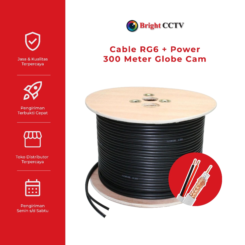 Jual Cable RG6 + Power 300M | Shopee Indonesia