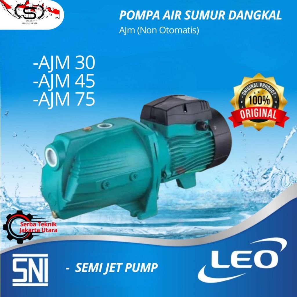 Jual Mesin pompa air semi jet leo AJM 30/AJM 45/AJM 75 BESI MANUAL | Shopee Indonesia
