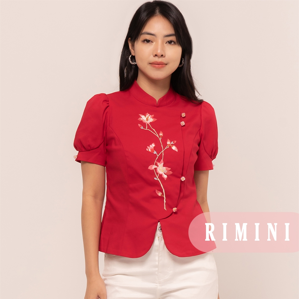 Jual RIMINI - Atasan Bluss Cheongsam Wanita Flower Embroidery Lengan ...