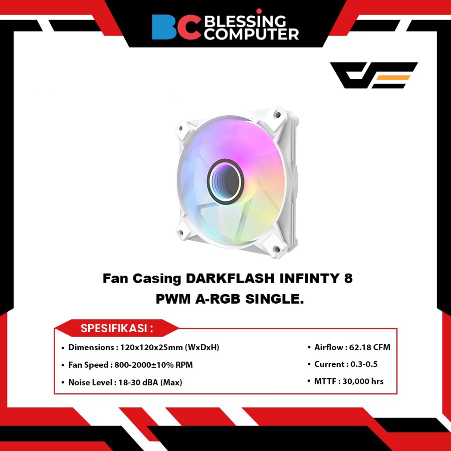 Jual Fan Casing DARKFLASH INFINTY 8 PWM A-RGB SINGLE - White | Shopee ...