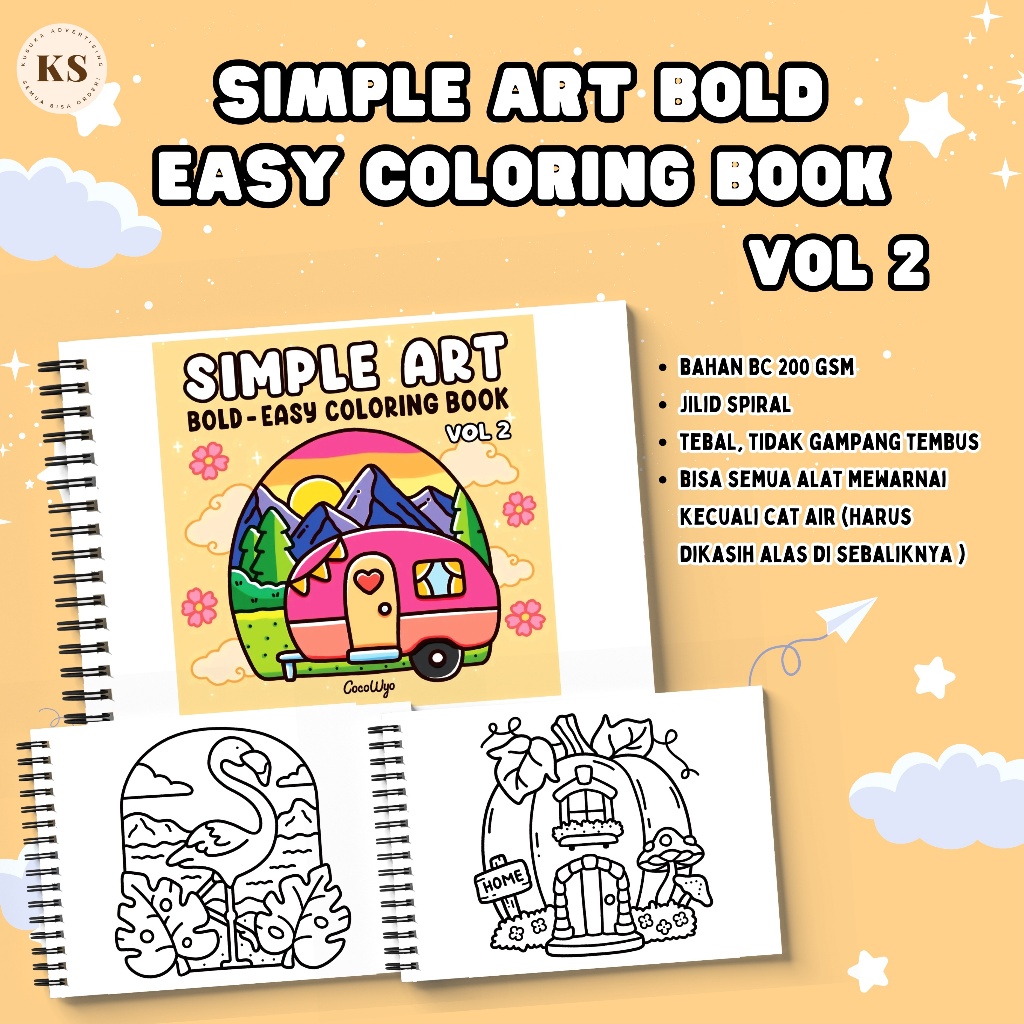 Jual Coloring Book For Adults SIMPLE ART VOL 2 UKURAN A5 Buku Mewarnai ...