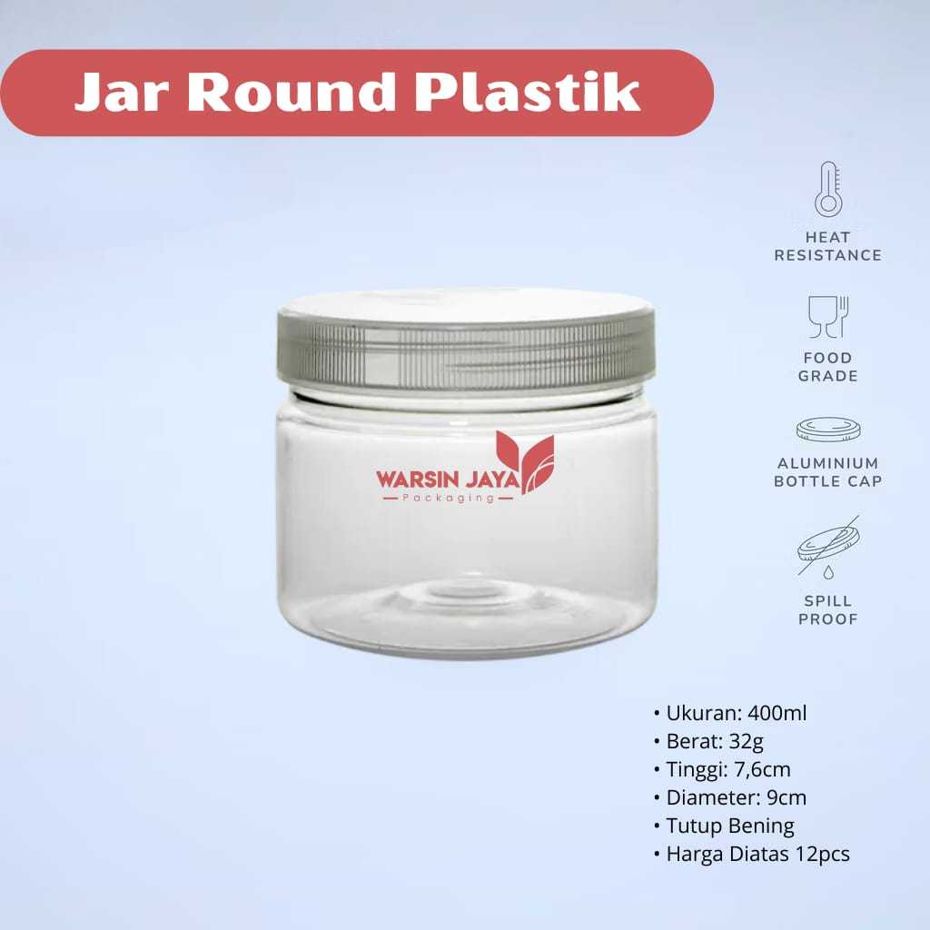 Jual JAR ROUND PLASTIK 400ML TUTUP BENING | Shopee Indonesia