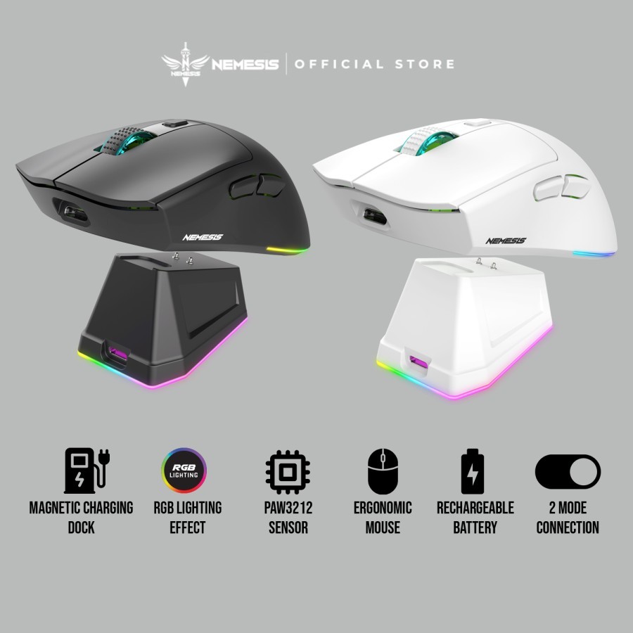 Jual NYK Nemesis Mouse Wireless RIOT MQ-10 Dual Mode Rechargeable with ...