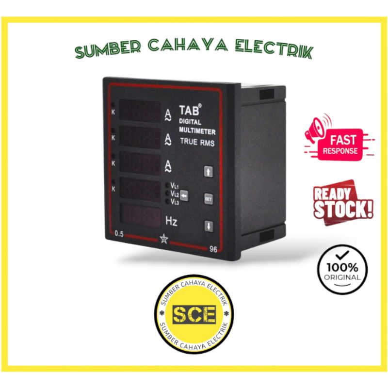 Jual Ampere Meter Digital Multi 3Phase LED 96x96 ( 3 Ampere 1 Volt 1 HZ ) | Shopee Indonesia