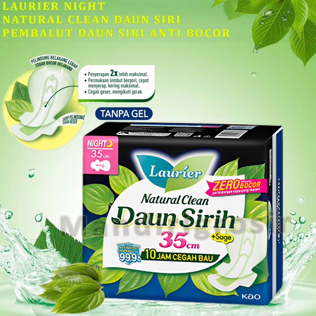Jual Pembalut Night Wing * Laurier Natural Clean * Pembalut Aroma Daun ...
