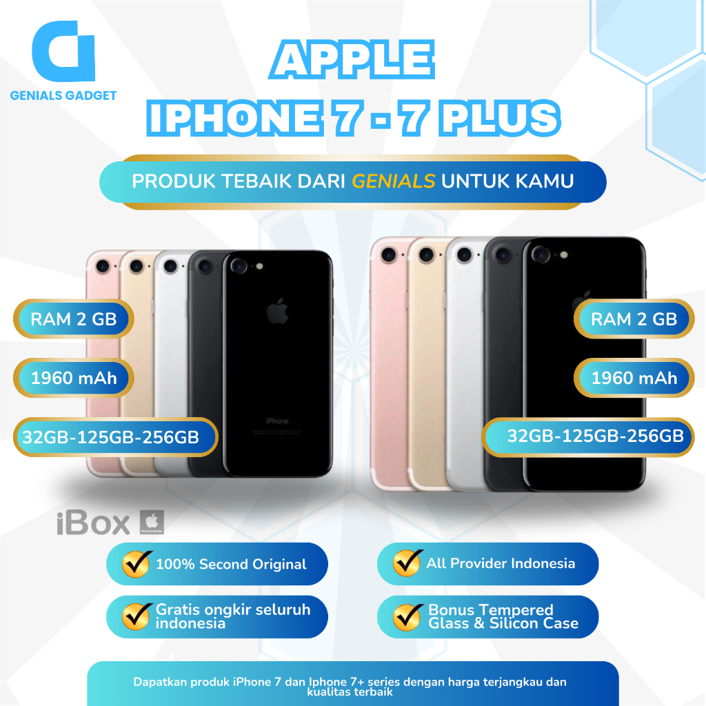 Jual Apple iPhone 7 | 7 Plus 32GB 128GB 256GB | Second Original Fullset Resmi | Shopee Indonesia