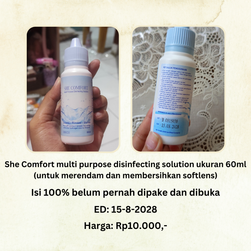 Jual She Comfort multi purpose disinfecting solution ukuran 60ml (untuk ...