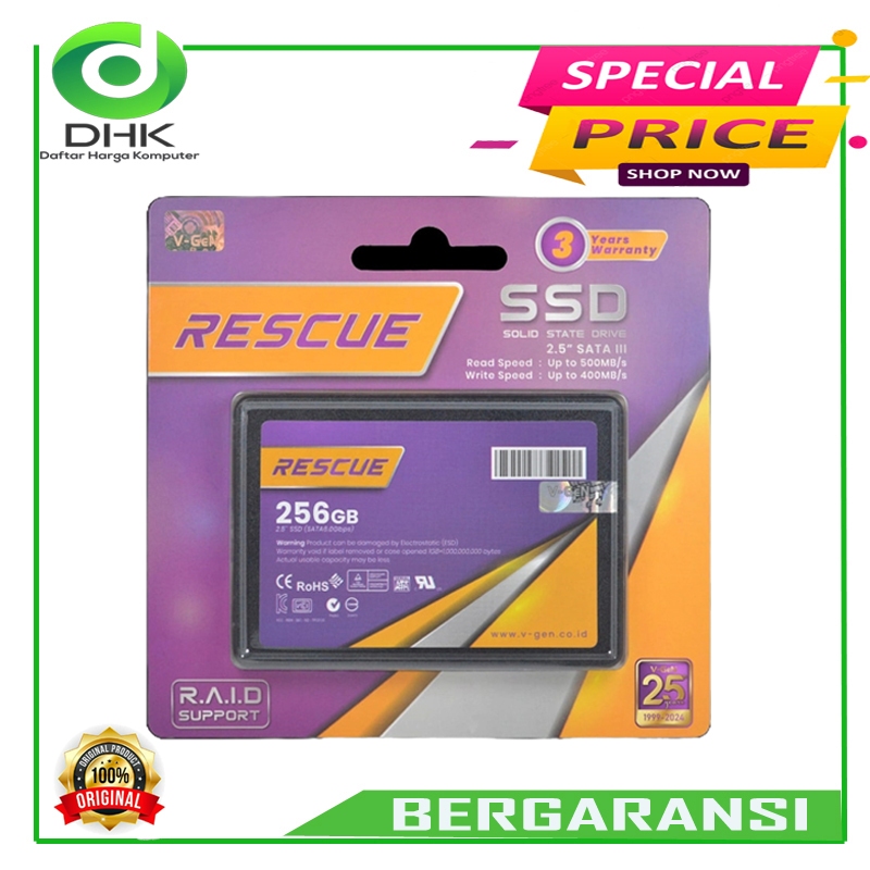 Jual VGEN SSD 256GB SATA3 RESCUE 2,5" | Shopee Indonesia