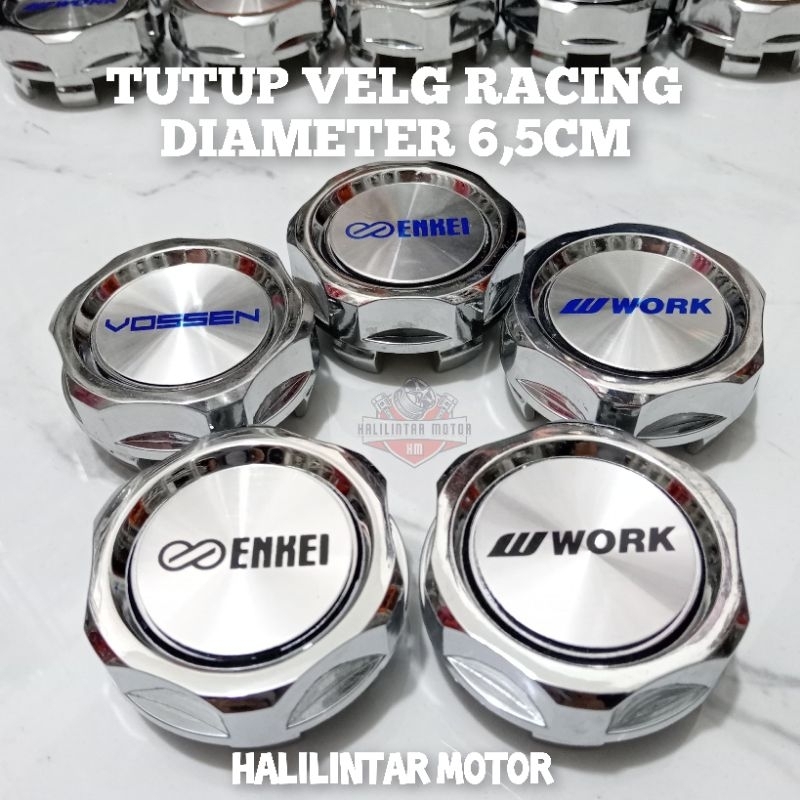 Jual Dop Roda tutup velg racing chrome diameter 6,5cm HARGA SET ...