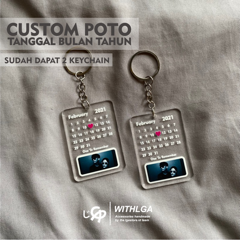 Jual LGA keychain custom poto tanggal jadian (sudah dapat 2keychain ...