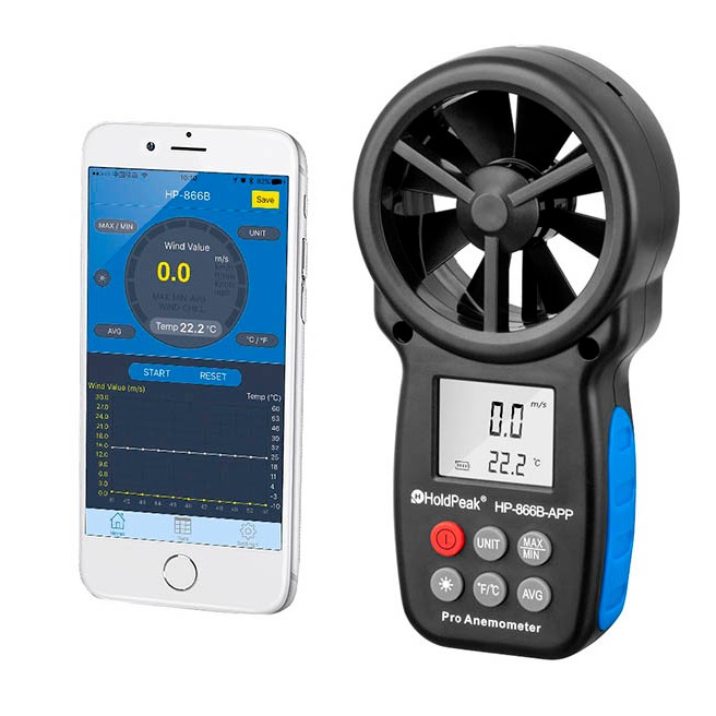 Jual Anemometer With Mobile App IOS Android Bluetooth HP866BAPP ...