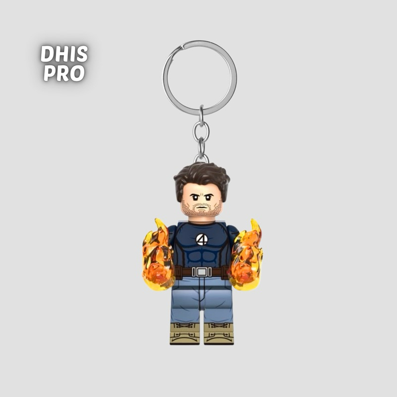 Jual Dhis Project Gantungan Kunci LEGO Minifigure Human Torch Fantastic ...