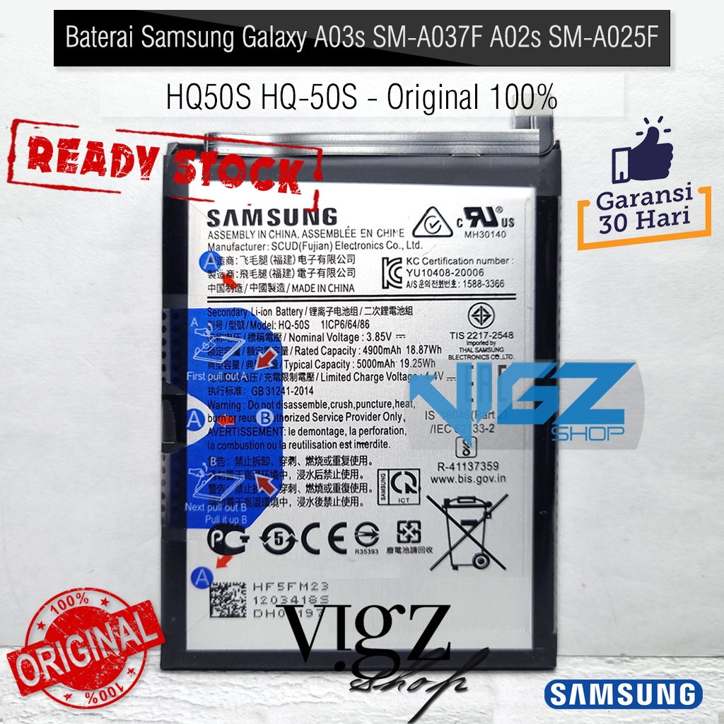Jual Baterai Samsung Galaxy A03s A03 A02s HQ-50s Original 100% | Shopee Indonesia