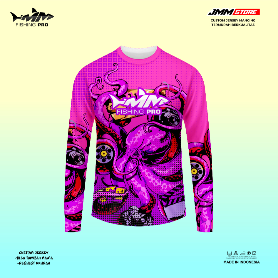 Jual Jersey mancing custom gambar gurita octopus jersey mancing fishing ...