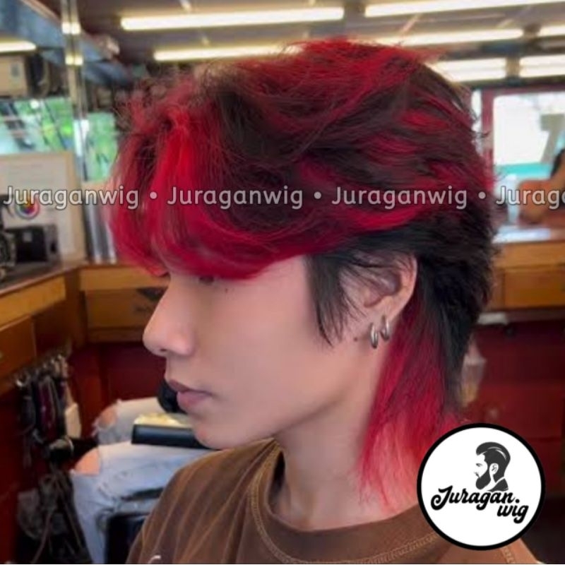 Jual Wig Rambut Pria Mullet Pendek Highlight | Shopee Indonesia