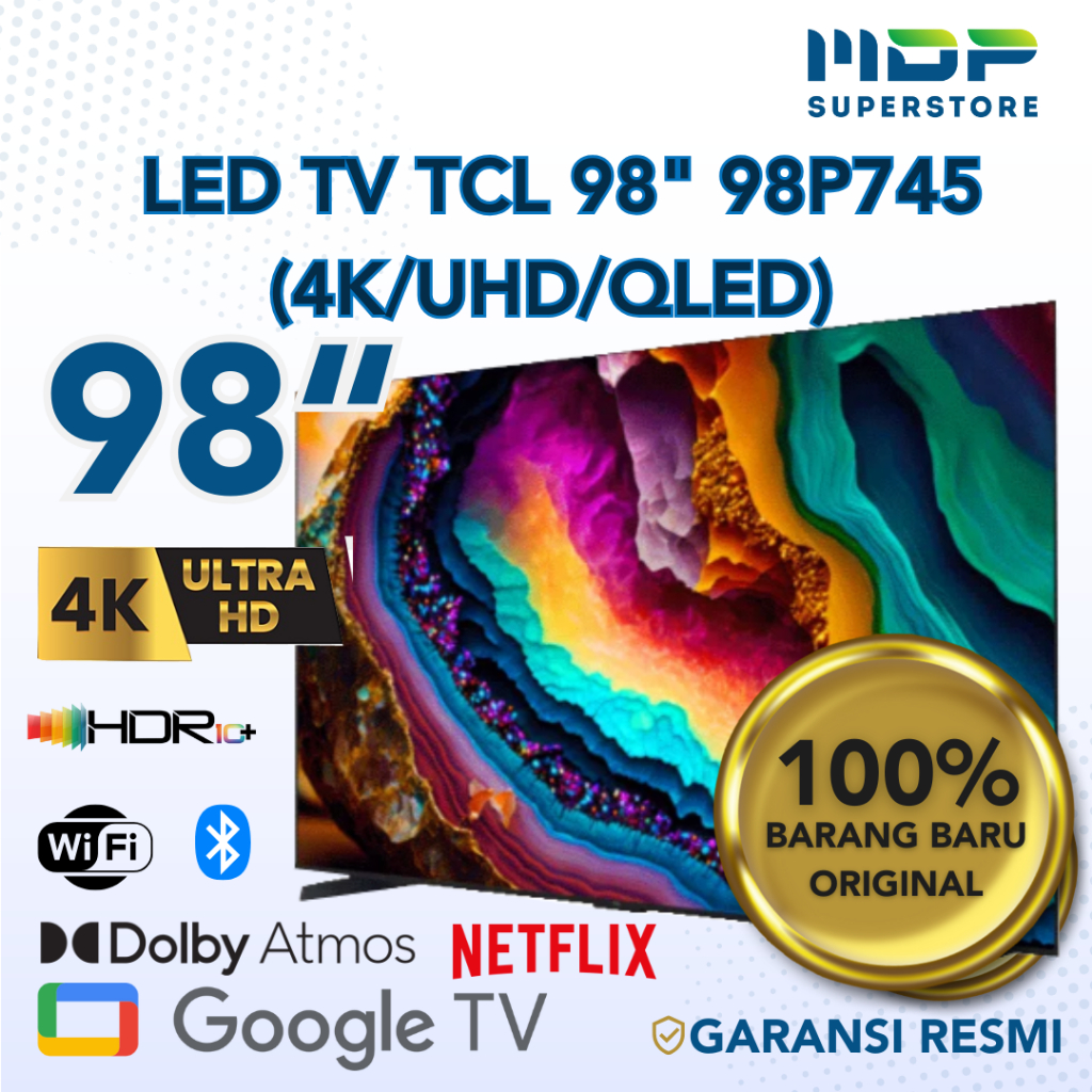 Jual LED TV TCL 98" 98P745 (4K/UHD/QLED) | Shopee Indonesia