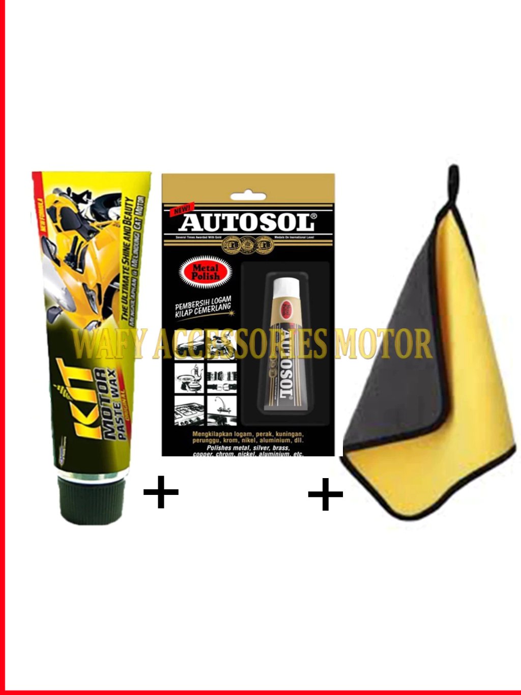 Jual Paket Isi 3 Kit Paste Wax Kuning 60 Gram + Autosol 15 Gram + Kain ...
