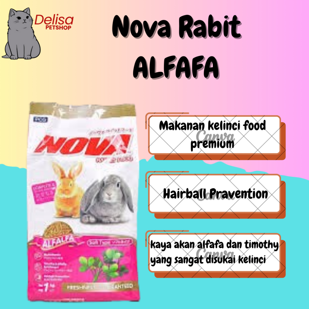 Jual Makanan Kelinci Nova Rabbit Food Pelet Kelinci Fresh Pack 1Kg ...