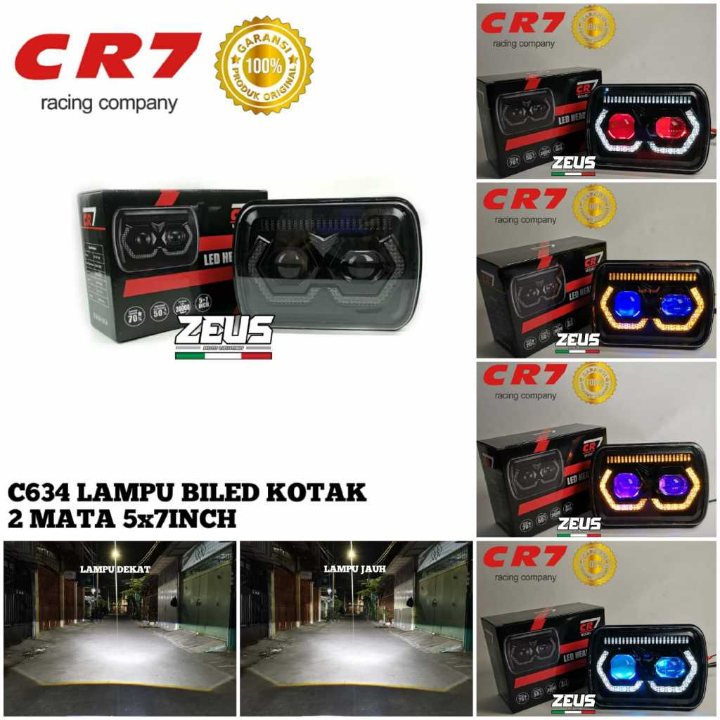 Jual Lampu Utama Biled L300 C634 CR7 Biled 2 Mata Lensa Devil Cahaya Flat Kotak 5x7 Inch L300 ...