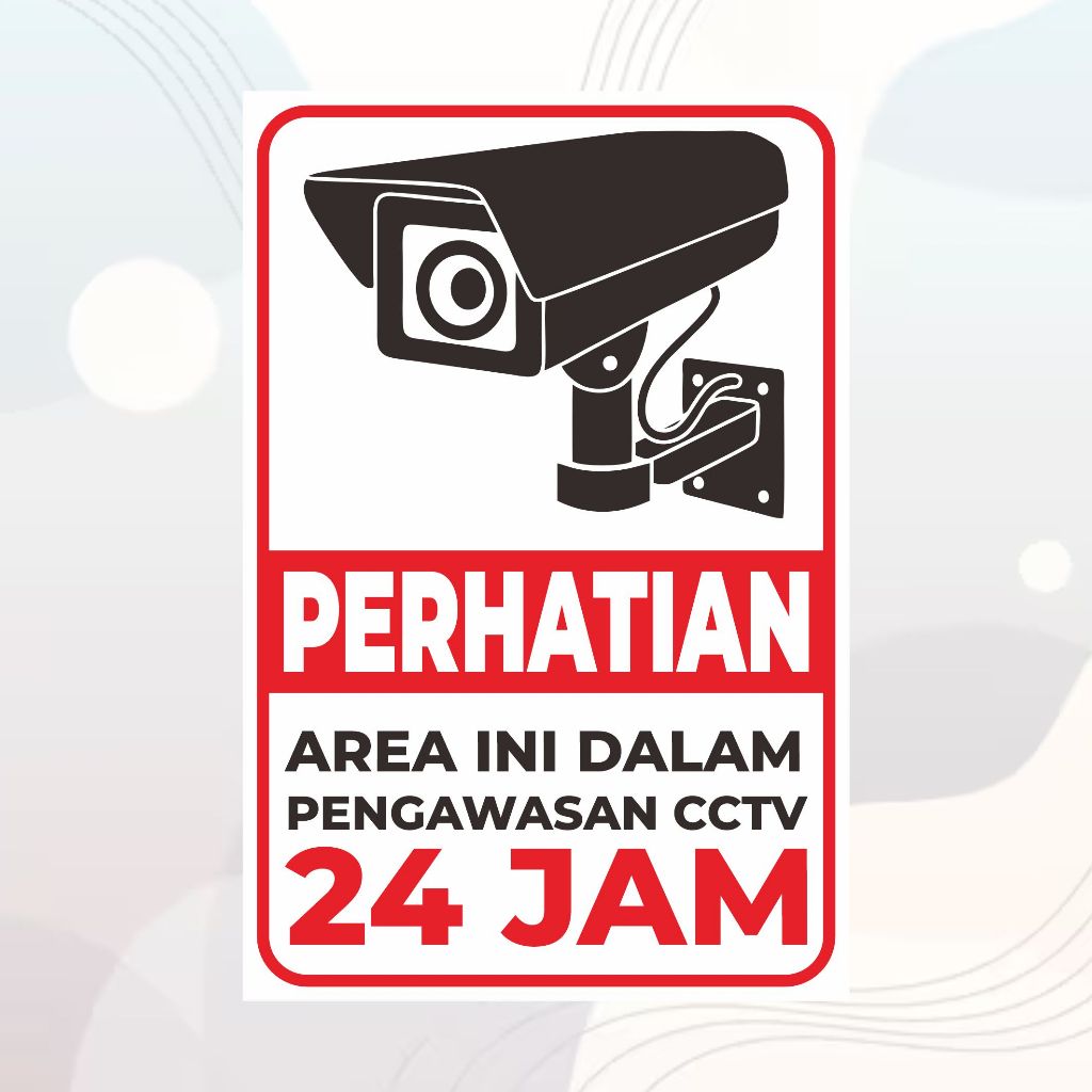Jual Sticker Perhatian Area Ini Dalam Pengawasan CCTV 24 JAM | Shopee Indonesia