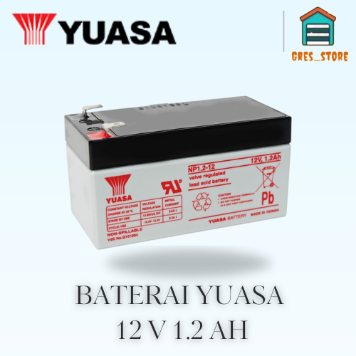 Jual YUASA AKI KERING NP 1.2 - 12 ACCU 12V 1.2AH - BATERAI BATTERY VRLA (12V 1.2AH) | Shopee ...