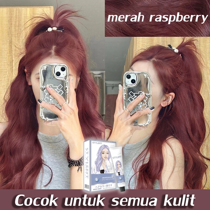 Jual 【COD】STYLE FIT Cat rambut merah raspberry 200ML Bahan upgraded ...