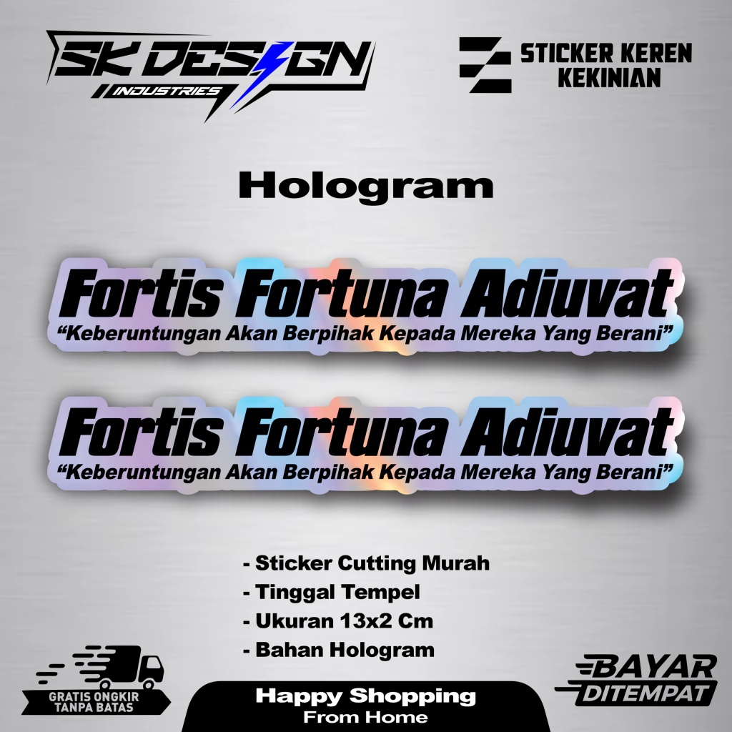Jual Sticker Satuan Kecil Fortis Fortuna Adiuvat Ukuran 13x2 cm -Sudah ...