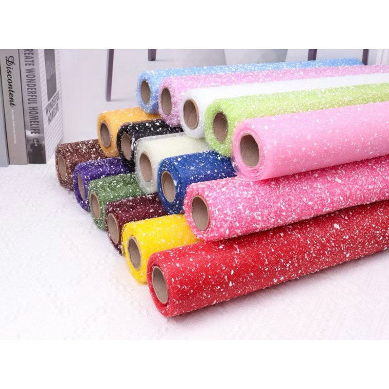 Jual Kain Tile Salju Hitam / Snow Tile untuk Wrapping Buket per lembar ...