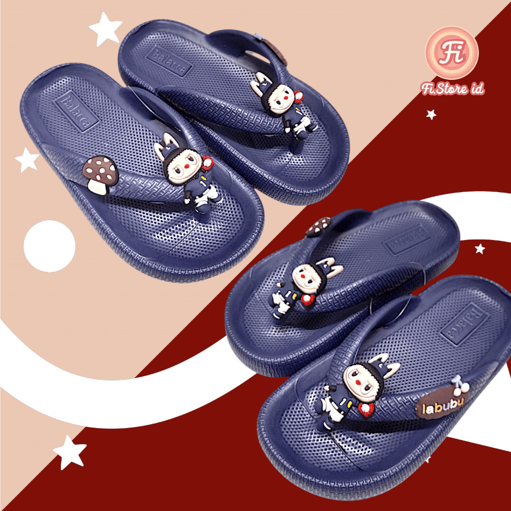 Jual Labubu Sandal Jepit Anak Karakter Labubu (Navy) By Fi.Store id ...