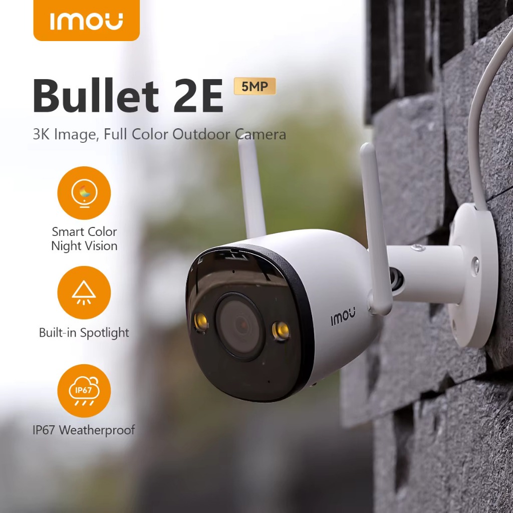Jual Imou Bullet 2E 5MP CCTV WiFi IP Camera IP67 Weatherproof Outdoor ...